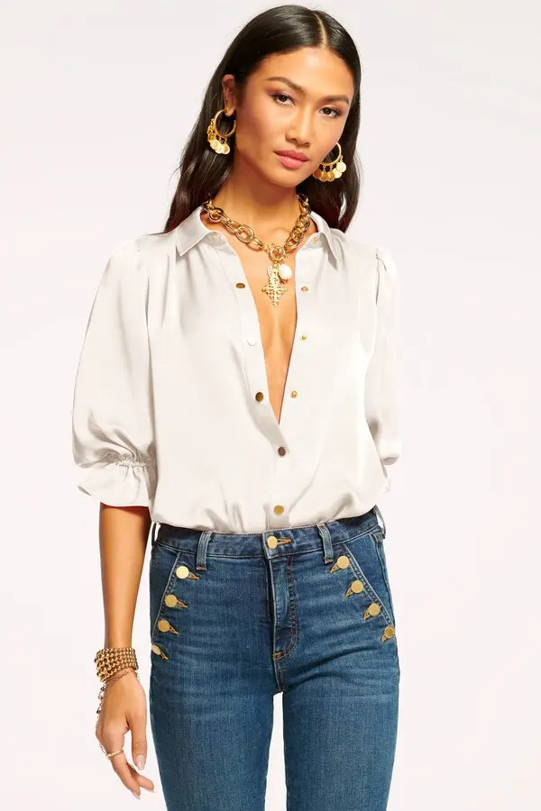 Ramy Brook Dina Button Down Bodysuit