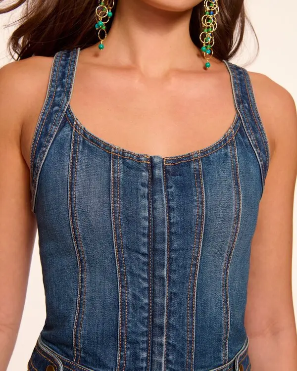 Ramy Brook Karla Scoop Neck Denim Mini Dress