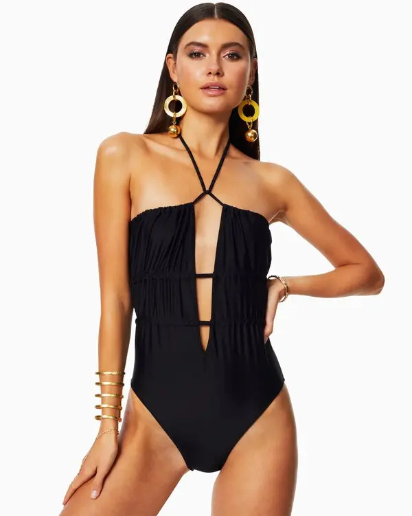 Ramy Brook Marta Strapless One Piece Swimsuit - Black