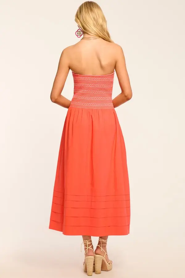 Ramy Brook Jace Cotton Poplin Smocked Maxi Dress