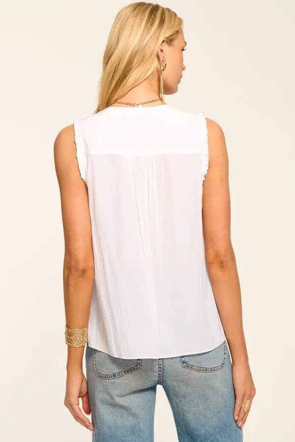 Ramy Brook Adaline Embroidered Sleeveless Blouse