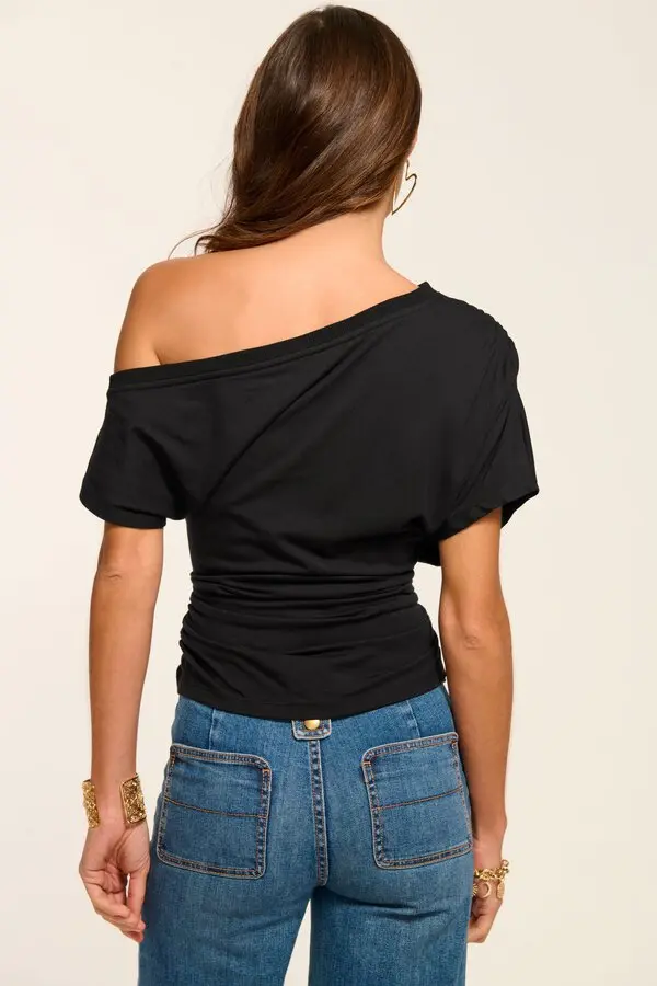 Ramy Brook Stella Knit Off-the-shoulder Tee