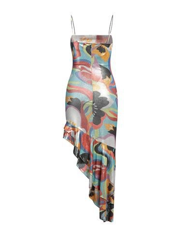 Etro Midi Dress Rust Size Polyester, Elastane