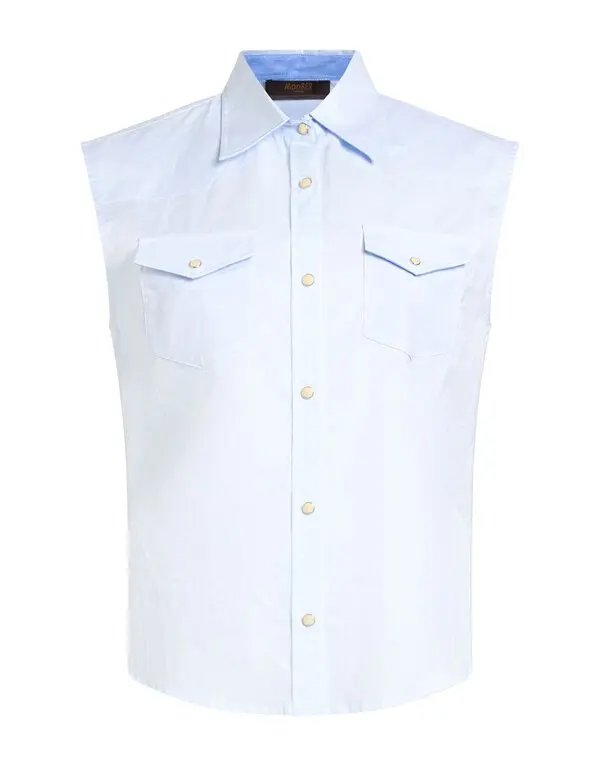 MOORER Shirt Sky Size Linen, Paper