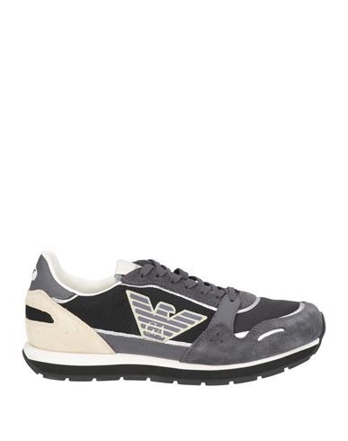 Emporio Armani Sneakers Midnight Size Polyester, Cow Leather - Blue