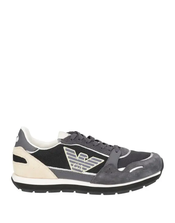 Emporio Armani Sneakers Midnight Size Polyester, Cow Leather