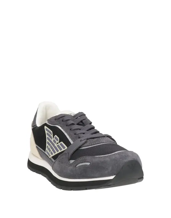 Emporio Armani Sneakers Midnight Size Polyester, Cow Leather