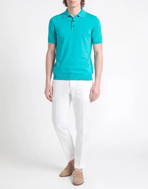 JACOB COHЁN Polo Shirt Deep Teal Size Cotton