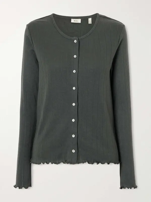 SKALL STUDIO Edie Organic Cotton Cardigan - Green