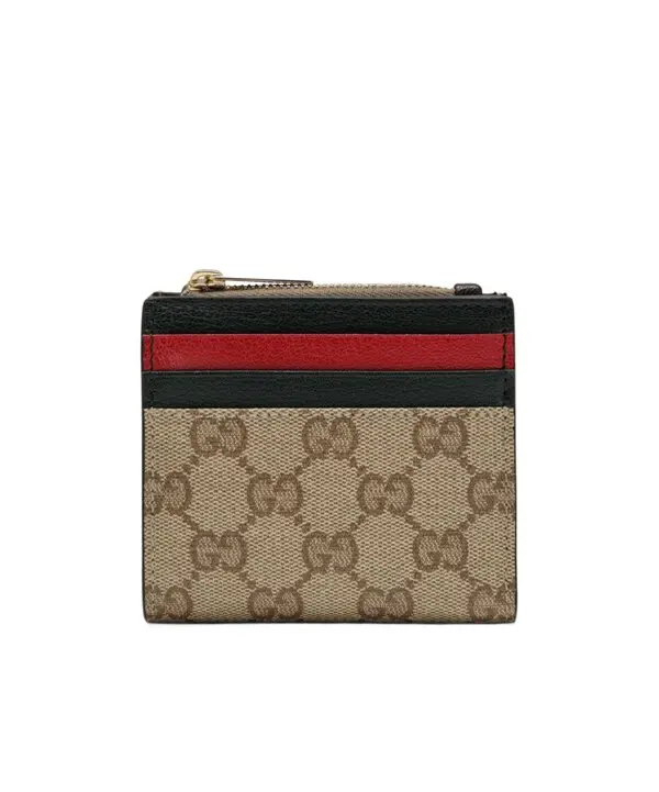 Gucci Zip Card Case With Multicolor Slots - Sand/brown