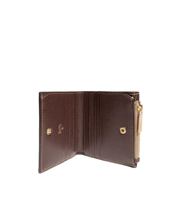 Gucci Zip Card Case With Multicolor Slots - Sand/brown