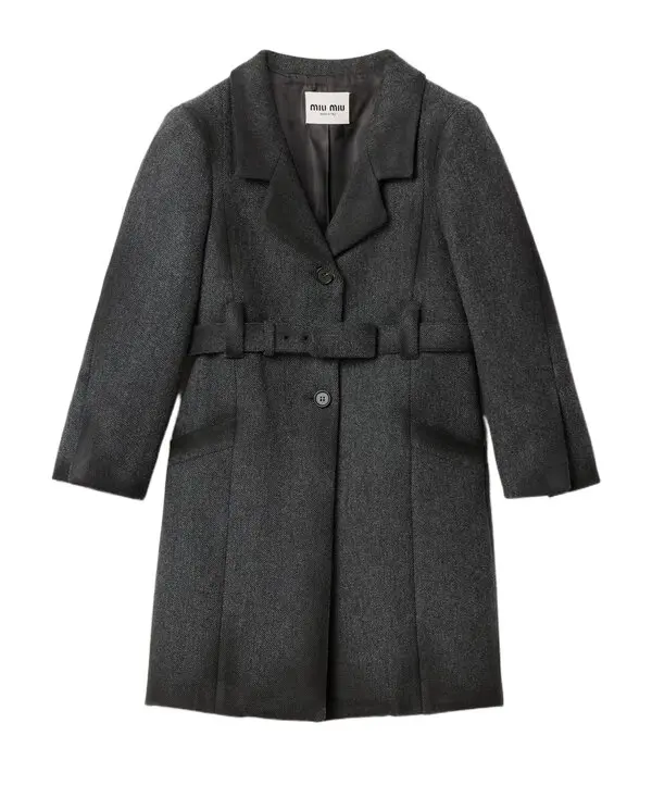 Miu Miu Single-breasted Double Wool Coat