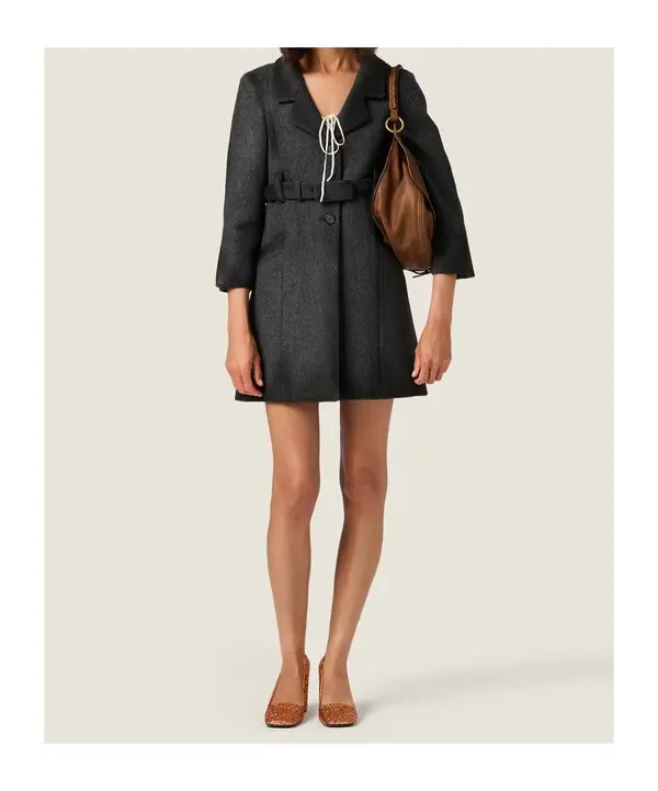 Miu Miu Single-breasted Double Wool Coat