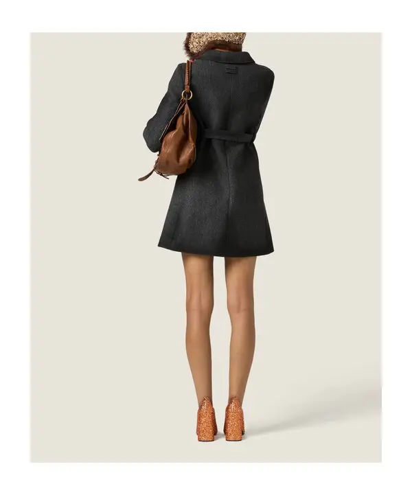 Miu Miu Single-breasted Double Wool Coat