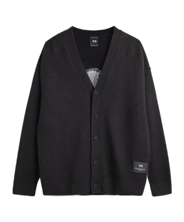Y3 Chito Graphic Knitted Cardigan - Black