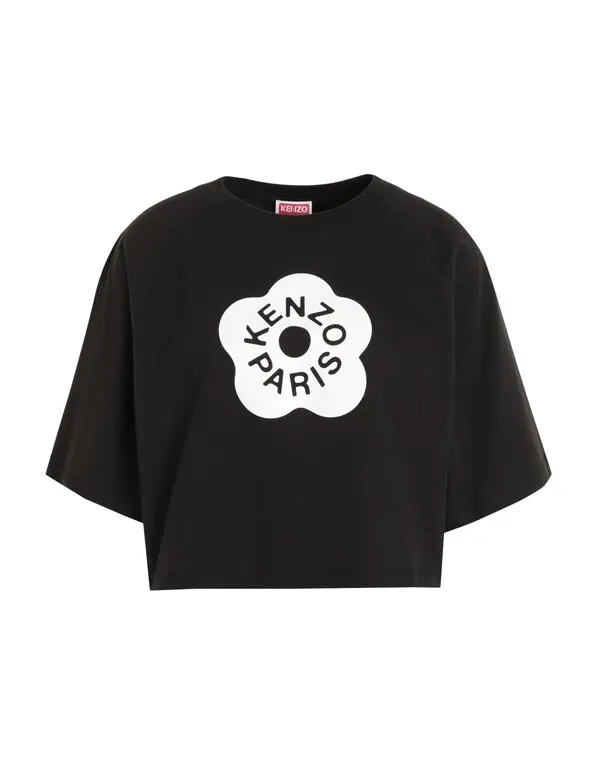 Kenzo Cotton Cropped T-shirt - Black