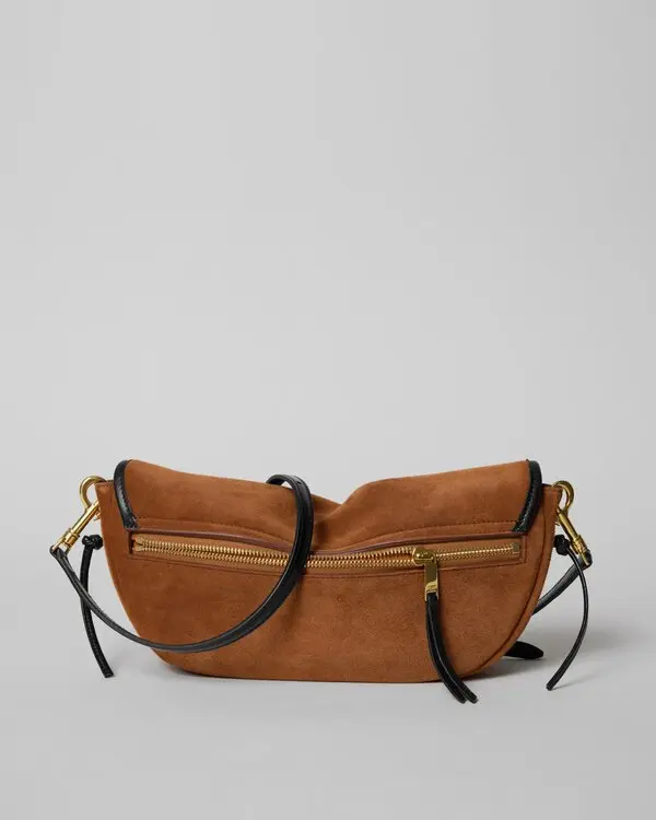 Celine Little Halfmoon Soft Triomphe In Suede Calfskin