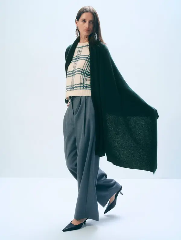 WHITE & WARREN Cashmere Travel Wrap - Dark Emerald