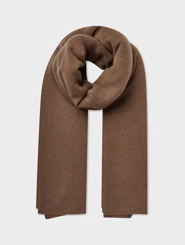 WHITE & WARREN Cashmere Travel Wrap - Saddle Brown