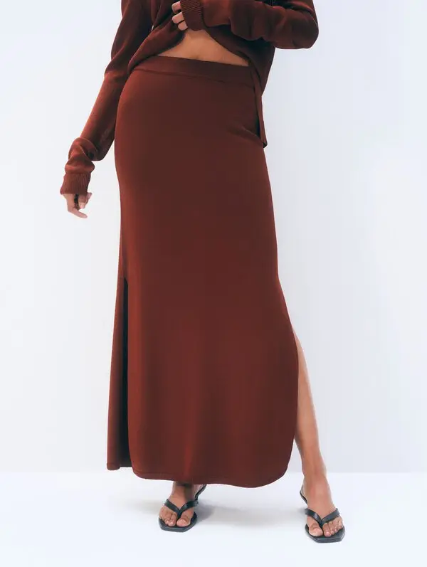 WHITE & WARREN Luster Viscose Skirt