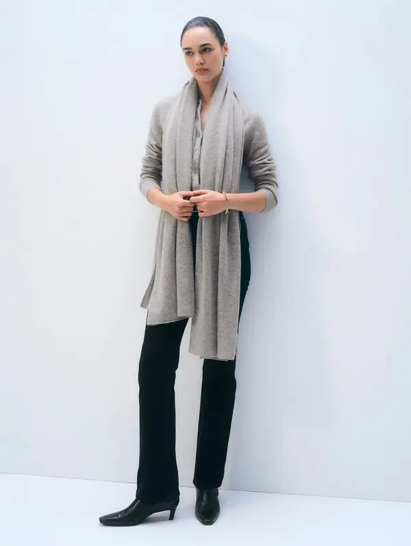 WHITE & WARREN Cashmere Travel Wrap In Size