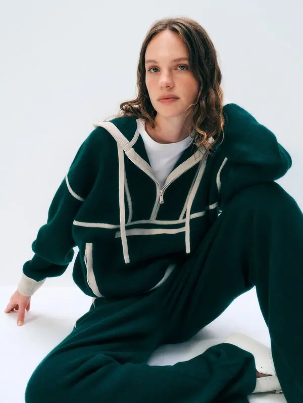 WHITE & WARREN Cashmere Anorak Sweater In Size