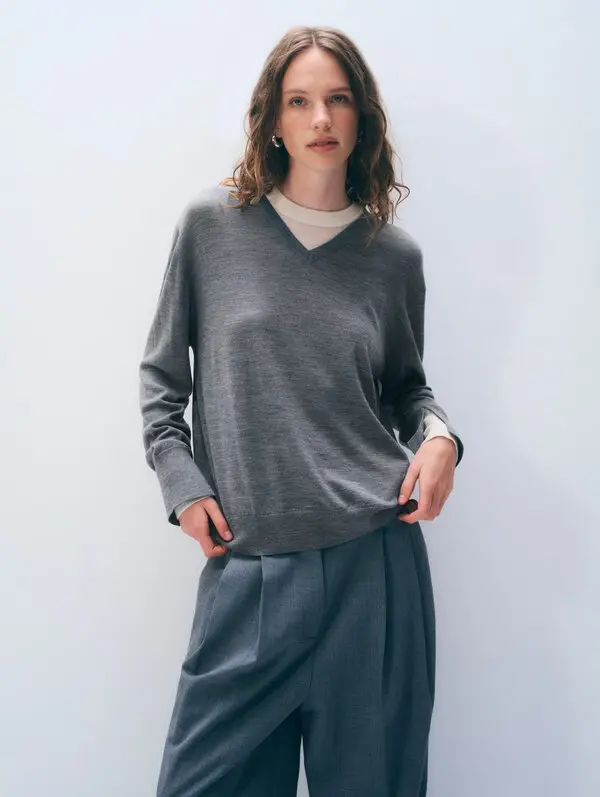 WHITE & WARREN Superfine Merino Sweater - Ivory