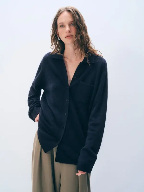 WHITE & WARREN Cashmere Button Down Sweater In Size