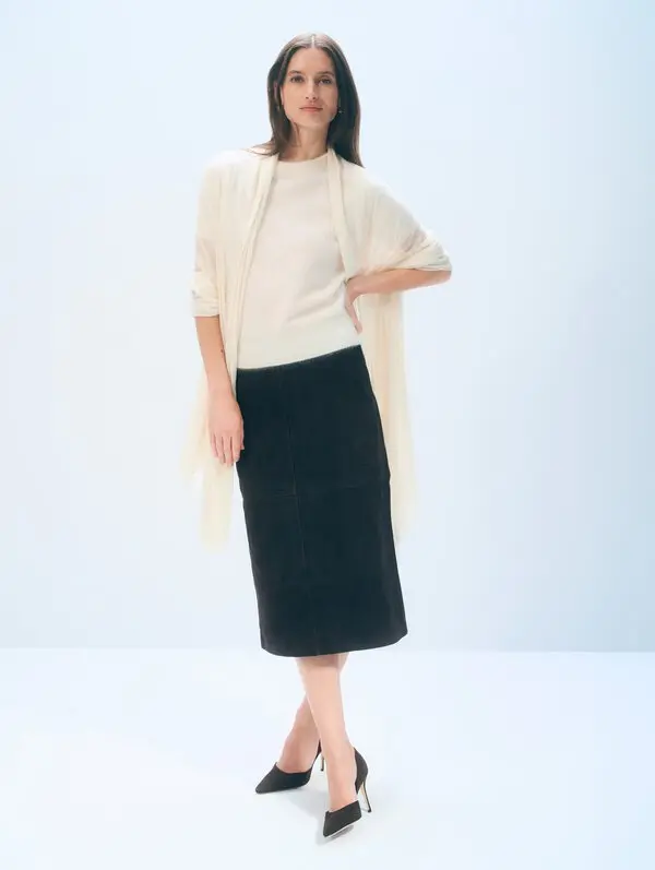 WHITE & WARREN Superfine Cashmere Travel Wrap - White