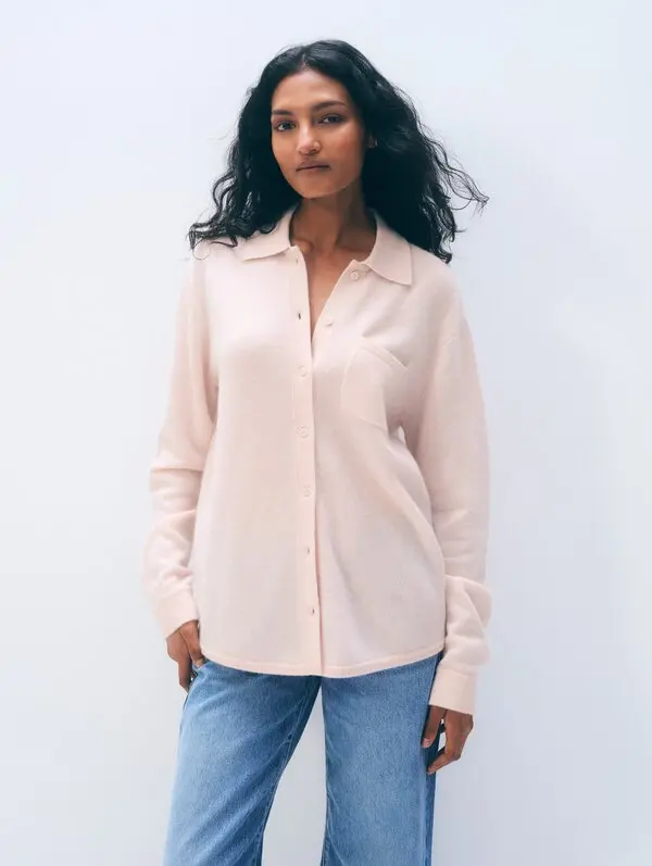 WHITE & WARREN Cashmere Button Down Sweater In Size
