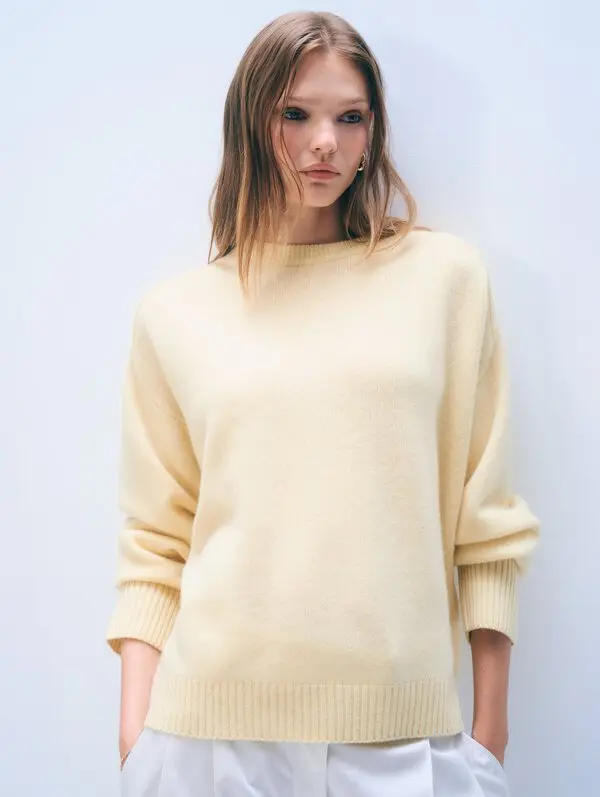 WHITE & WARREN Cashmere Saddle Sleeve Crewneck Top In Size