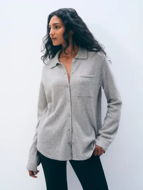 WHITE & WARREN Cashmere Button Down Sweater In Size
