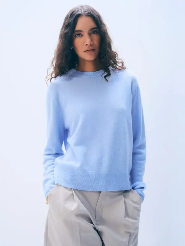 WHITE & WARREN Cashmere Crewneck Top In Size