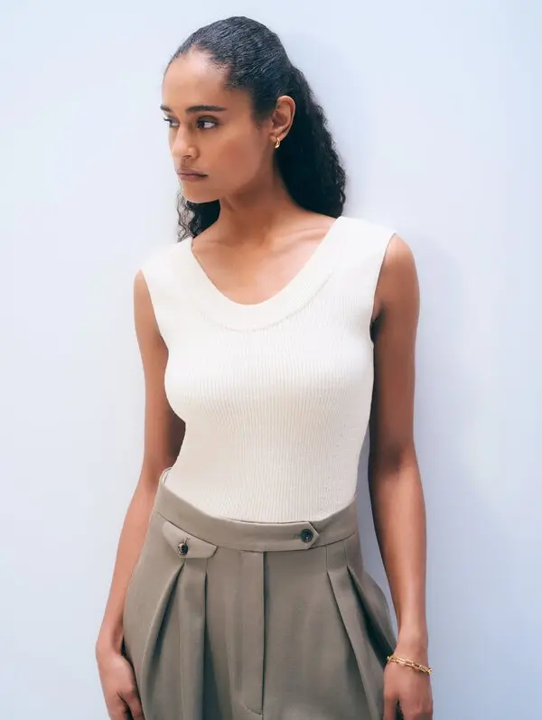 WHITE & WARREN Superfine Merino Wool Tank Top In Size
