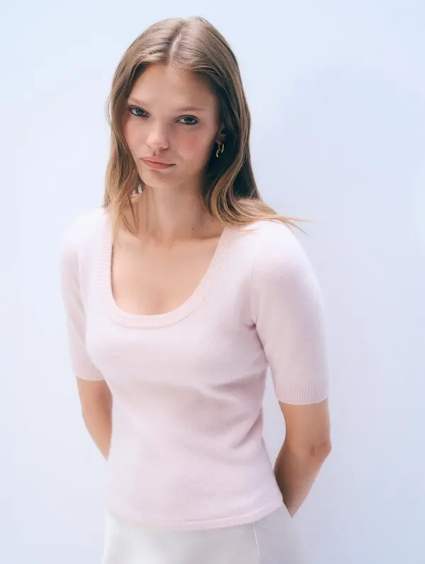 WHITE & WARREN Cashmere Scoop Neck Top In Size