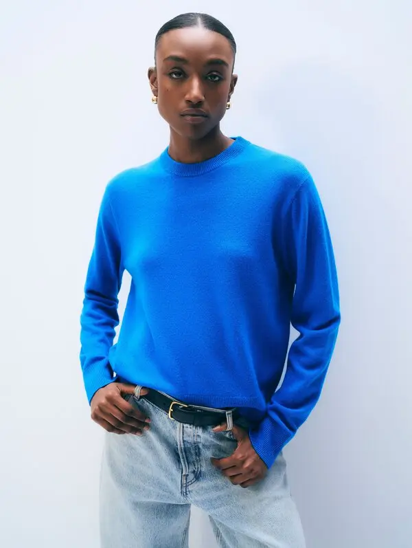 WHITE & WARREN Cashmere Crewneck Top In Size