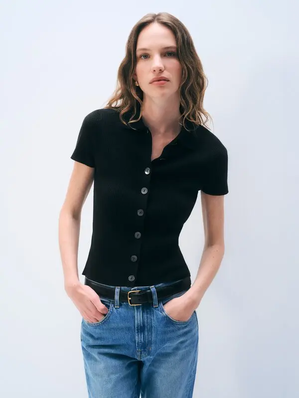 WHITE & WARREN Linen Blend Top In Size In Cotton/linen/polyester