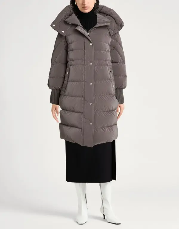 MOORER Quilted Down Coat With Detachable Hood