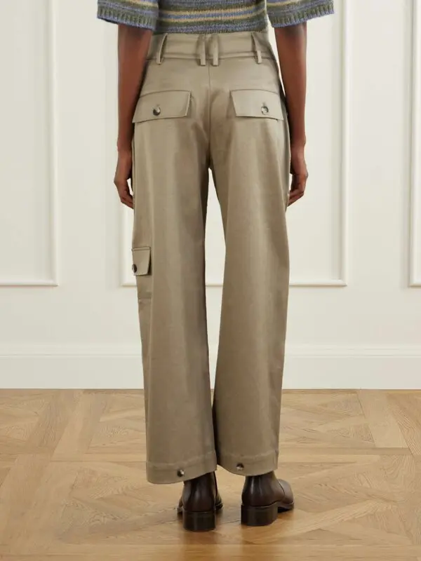 Proenza Schouler White Label Talla Cotton-blend Twill Wide-leg Pants