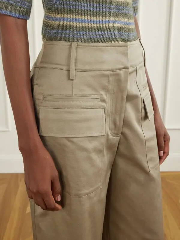 Proenza Schouler White Label Talla Cotton-blend Twill Wide-leg Pants