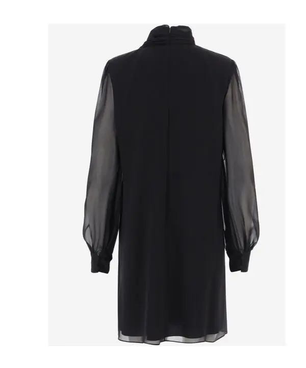 Valentino Garavani Draped Silk Mini Dress - Black