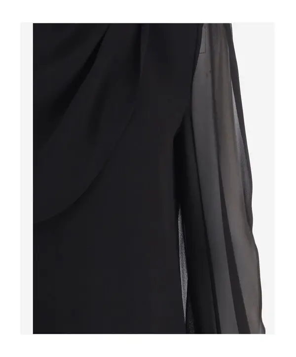 Valentino Garavani Draped Silk Mini Dress - Black