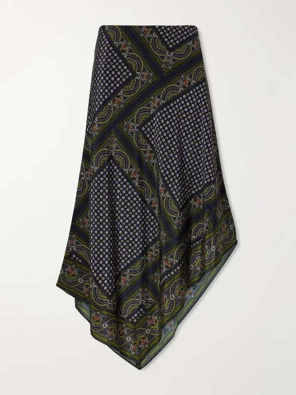 Veronica Beard Hartley Paisley-print Silk-blend Maxi Skirt - Blue