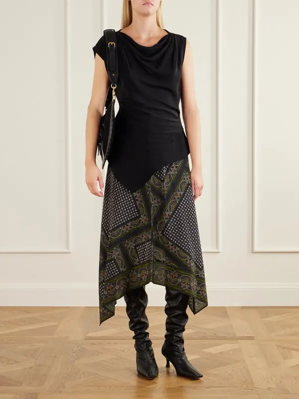 Veronica Beard Hartley Paisley-print Silk-blend Maxi Skirt - Blue