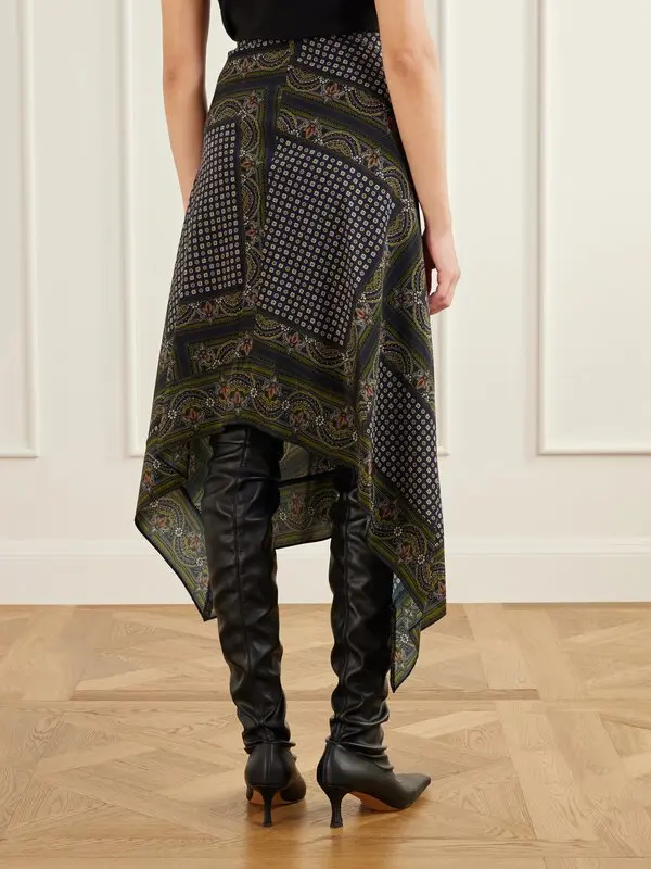 Veronica Beard Hartley Paisley-print Silk-blend Maxi Skirt - Blue