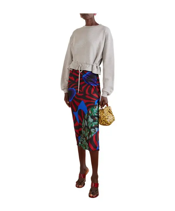 Dries Van Noten Printed Midi Skirt