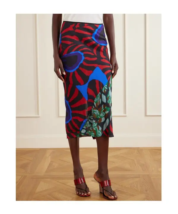 Dries Van Noten Printed Midi Skirt