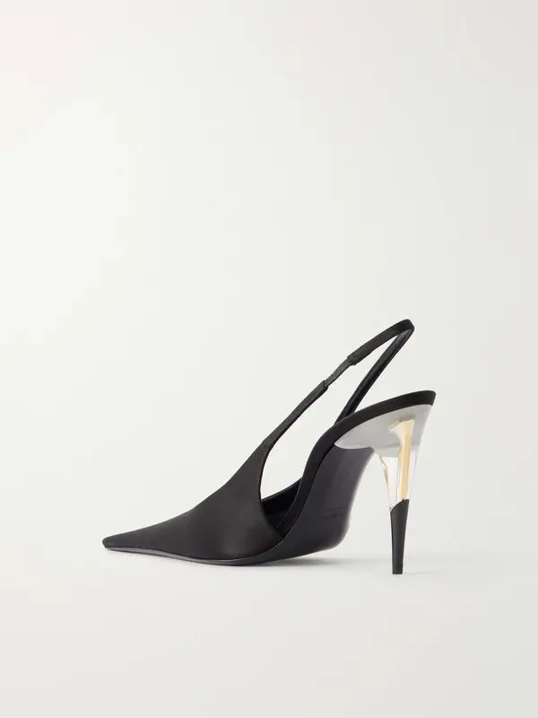 Saint Laurent Goya 95 Crepe Slingback Pumps