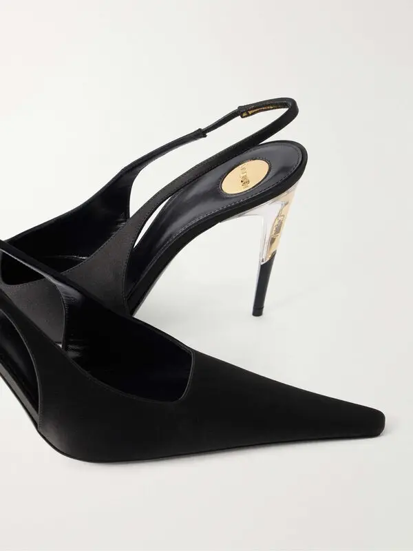 Saint Laurent Goya 95 Crepe Slingback Pumps