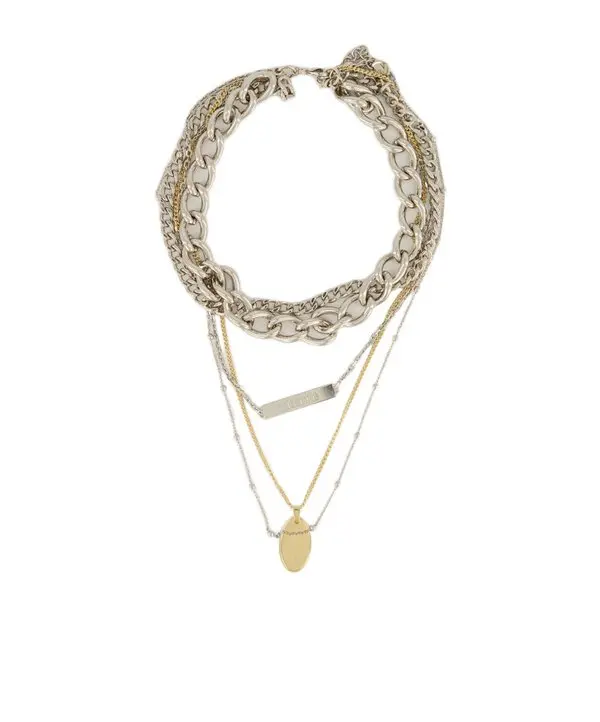 Rabanne Layered Two-tone Chain Necklace